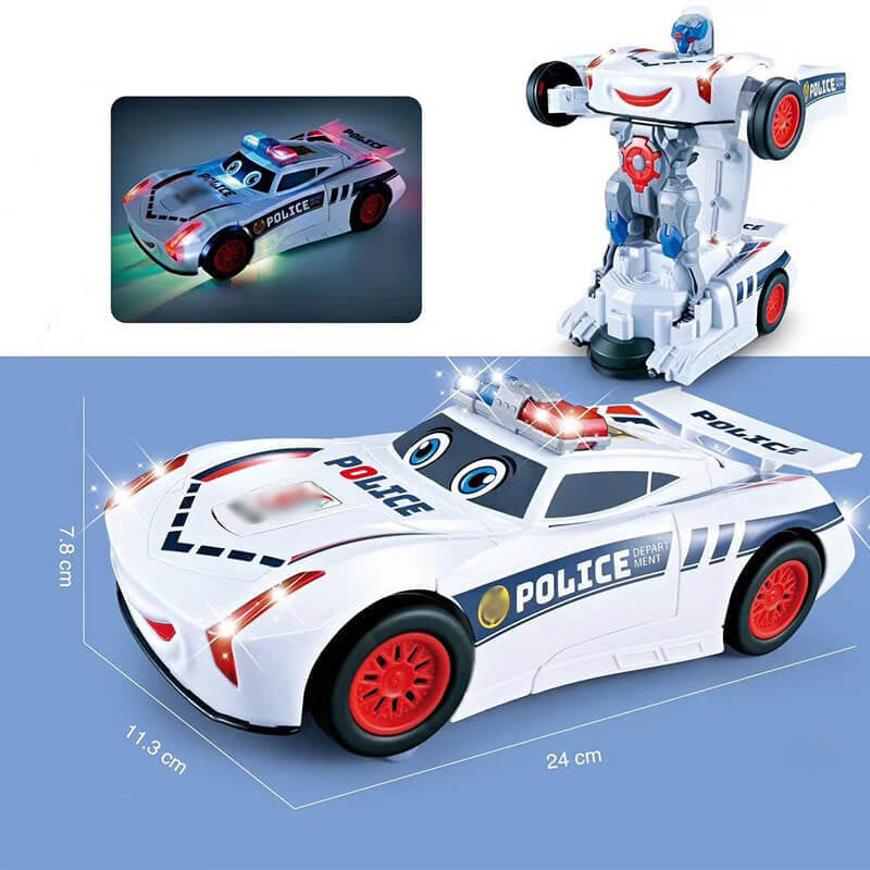 [Best Gift For Kid] Electric Universal Deformation Police Toy Car ...